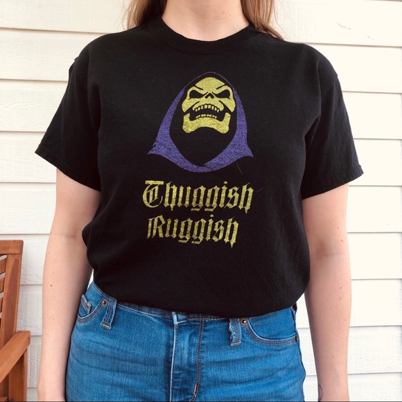 Hand Crafted | Tops | Handmade Thuggish Ruggish Skeletor Tee | Poshmark